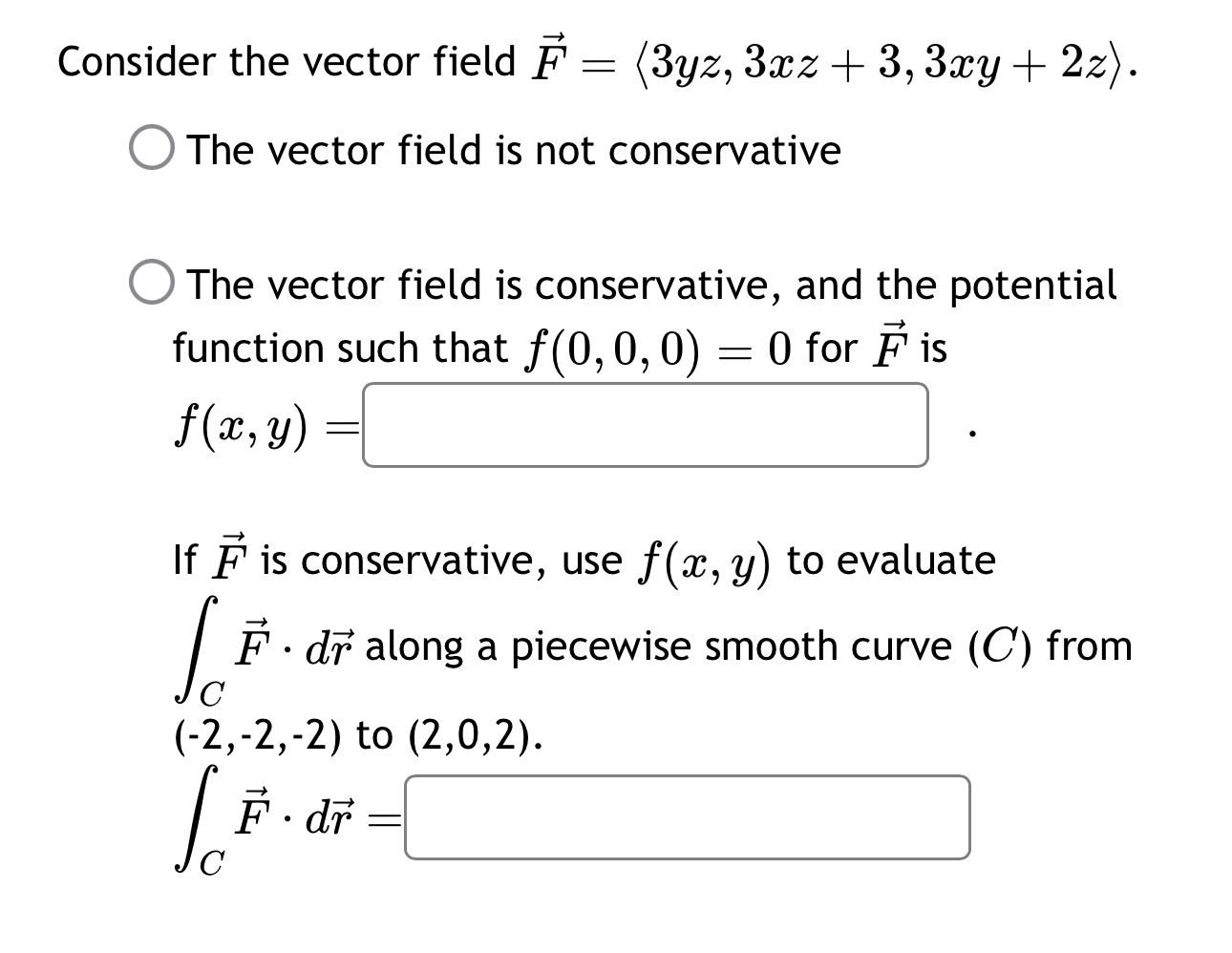 Solved Consider the vector field | Chegg.com