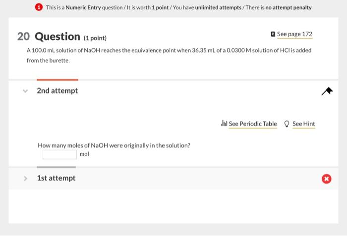 Solved A 100 mL solution of NAOH reaches the equivalence | Chegg.com
