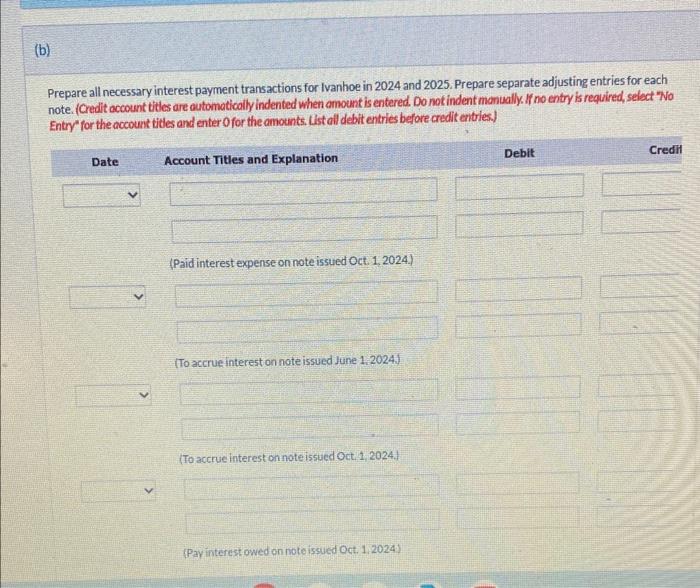 Solved During 2024, Ivanhoe Co. borrowed cash from Carla | Chegg.com