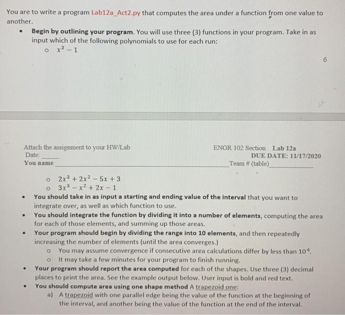 Solved [40 points) Activity #2: Integrating a function This | Chegg.com