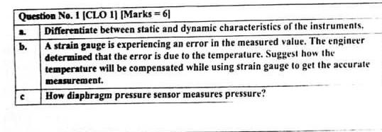 Solved Question No. 1 [CLO 1] [Marks = 6] | Chegg.com