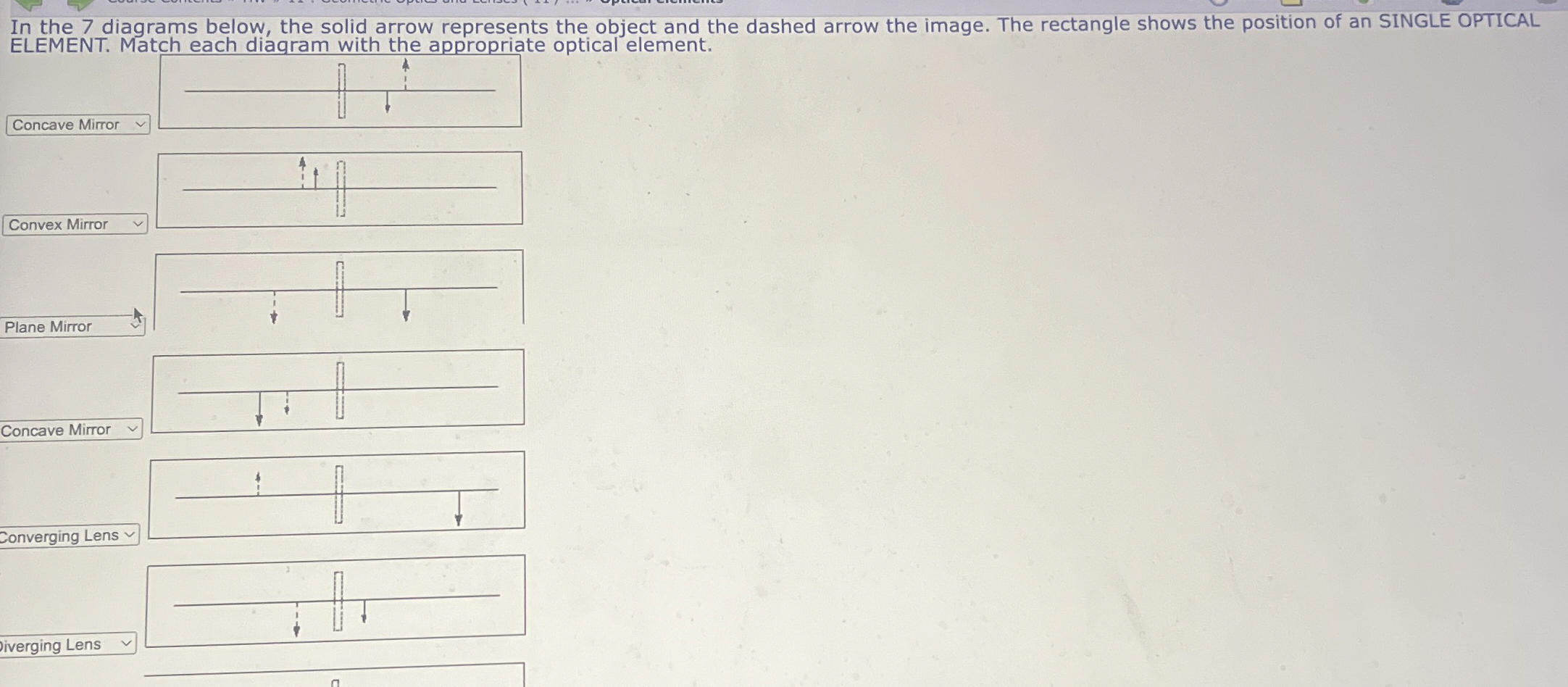 Solved by an EXPERT In the 7 ﻿diagrams below, the solid arrow represents | Chegg.com