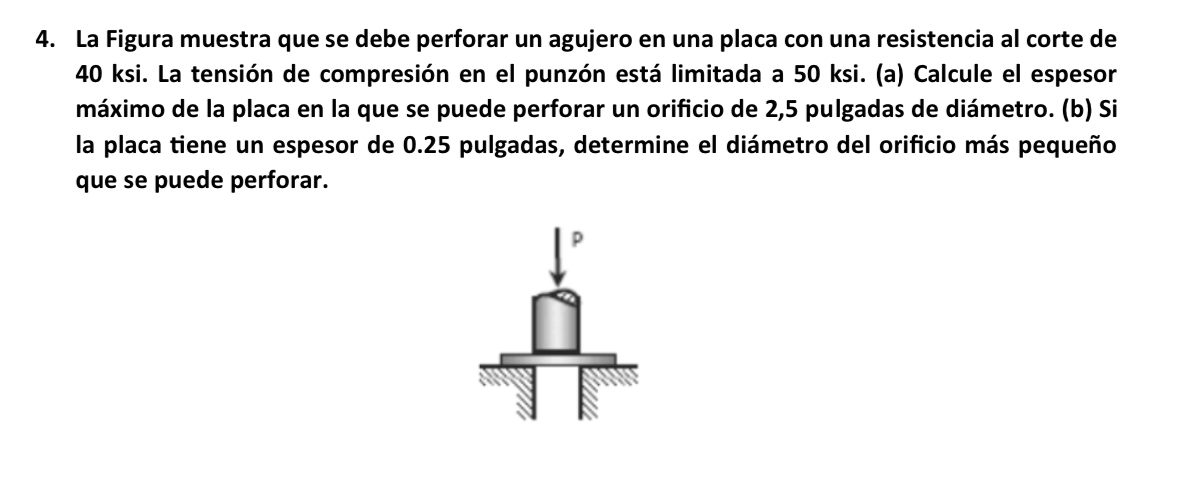 Solved La Figura muestra que se debe perforar un agujero en | Chegg.com