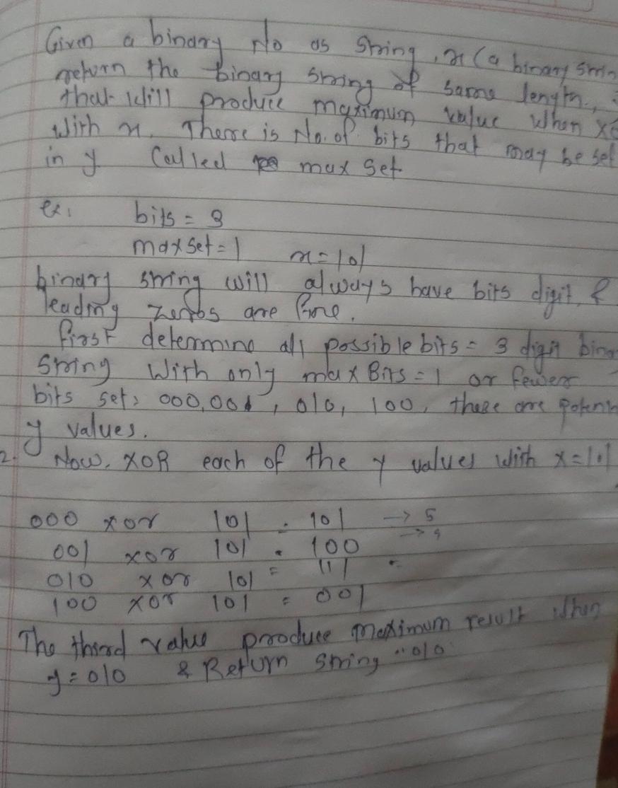 Solved Given a binary No ?0 ﻿os string, x (a binay simin | Chegg.com