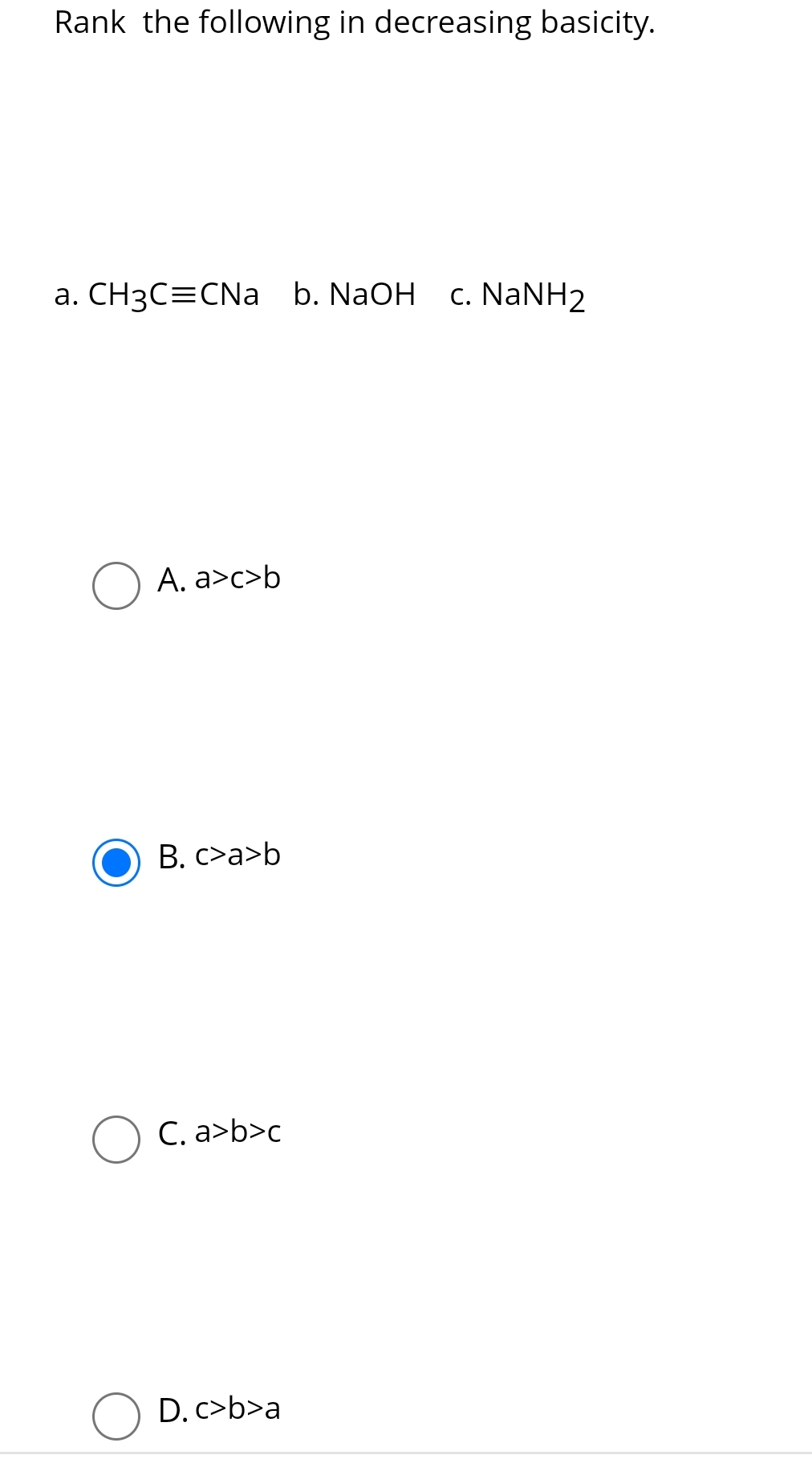 Solved Rank the following in decreasing | Chegg.com