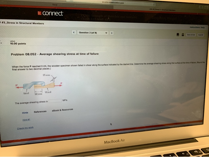 Solved meducation.com connect 63_Stress in Structural | Chegg.com