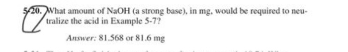 Solved 22 20. What amount of NaOH (a strong base), in mg, | Chegg.com