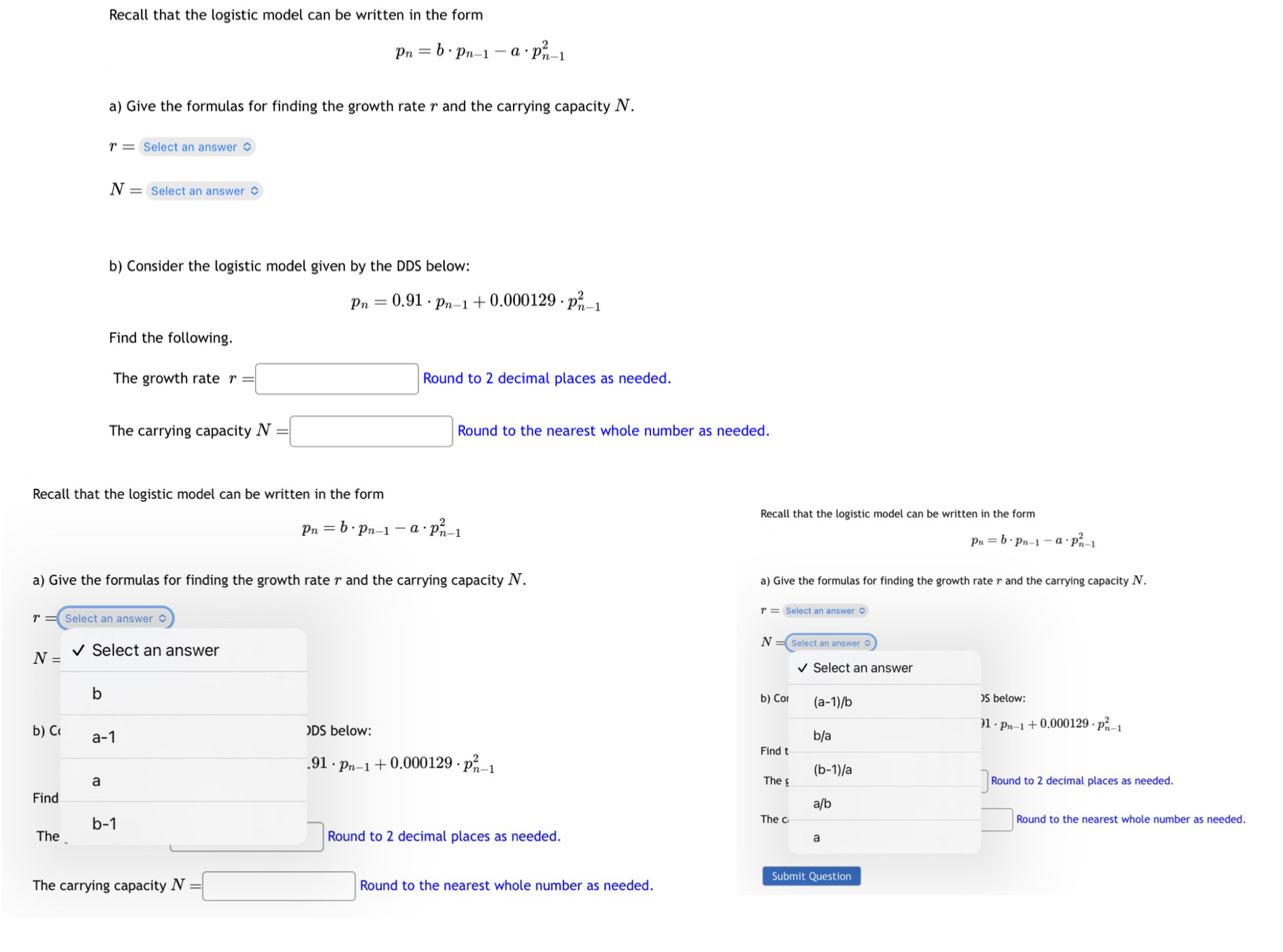 Solved Recall that the logistic model can be written in the | Chegg.com