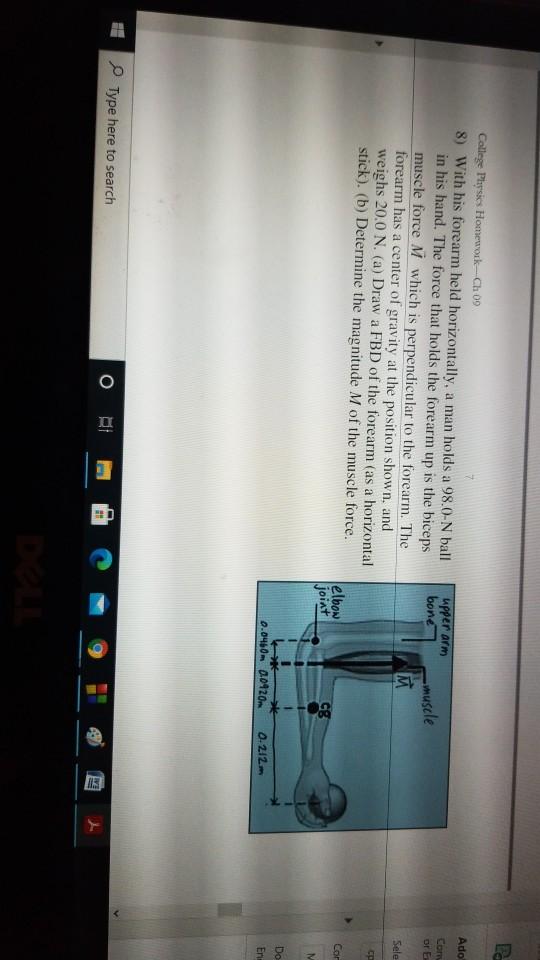 Solved answer given is 806 N use the Fnet =0 Tau net =0 if | Chegg.com