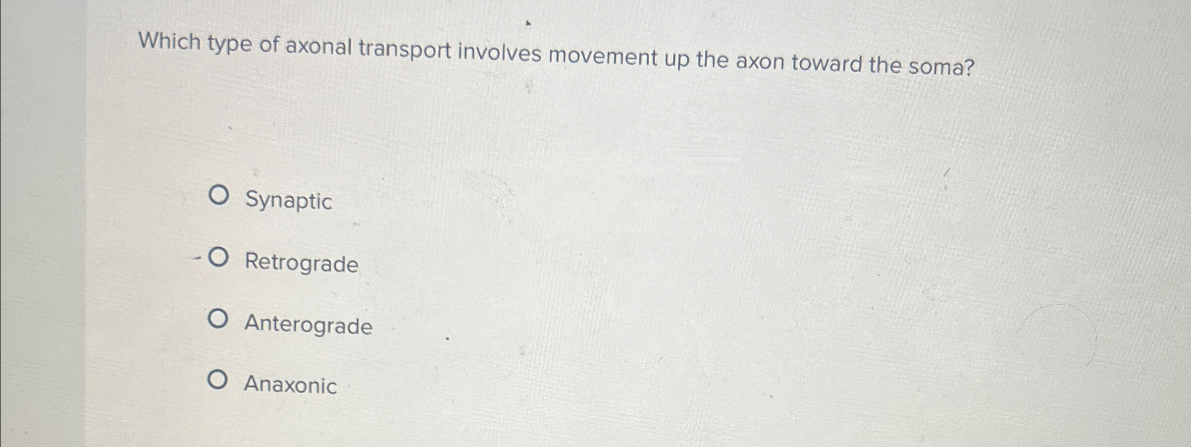 Solved Which type of axonal transport involves movement up | Chegg.com