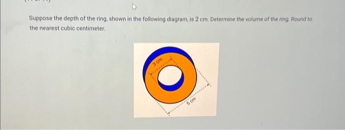 Solved Suppose the depth of the ring, shown in the following | Chegg.com