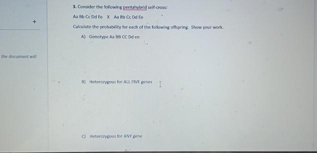 Solved Consider the following pentahybrid self-cross:Aa | Chegg.com