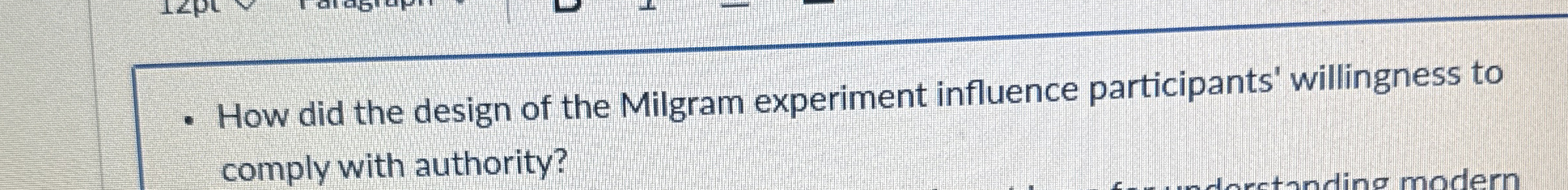 Solved How did the design of the Milgram experiment | Chegg.com