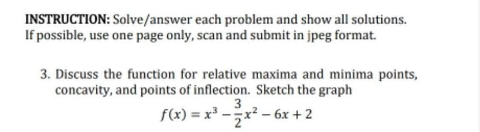 Solved INSTRUCTION: Solve/answer each problem and show all | Chegg.com