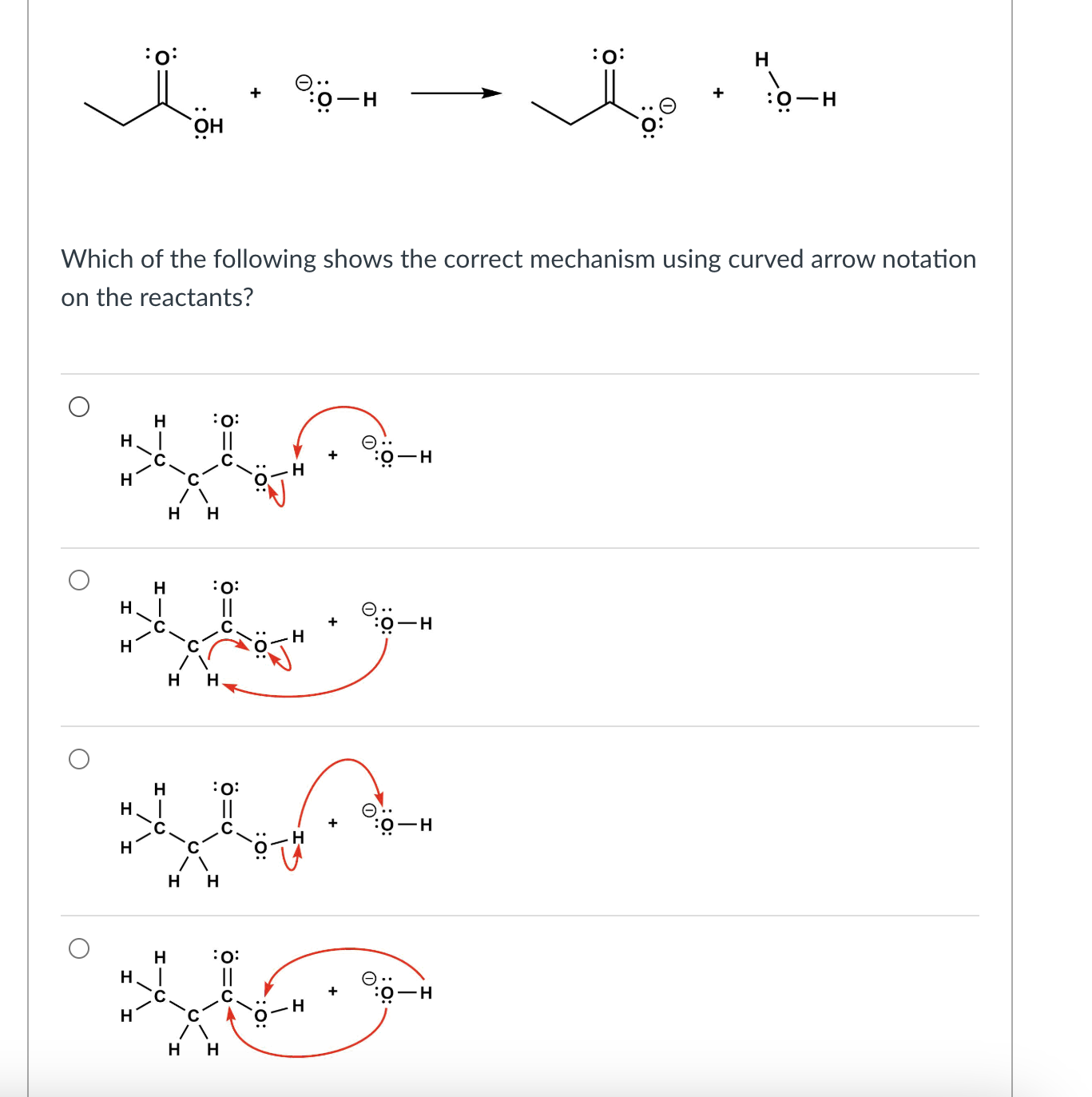 Which of the following shows the correct mechanism | Chegg.com