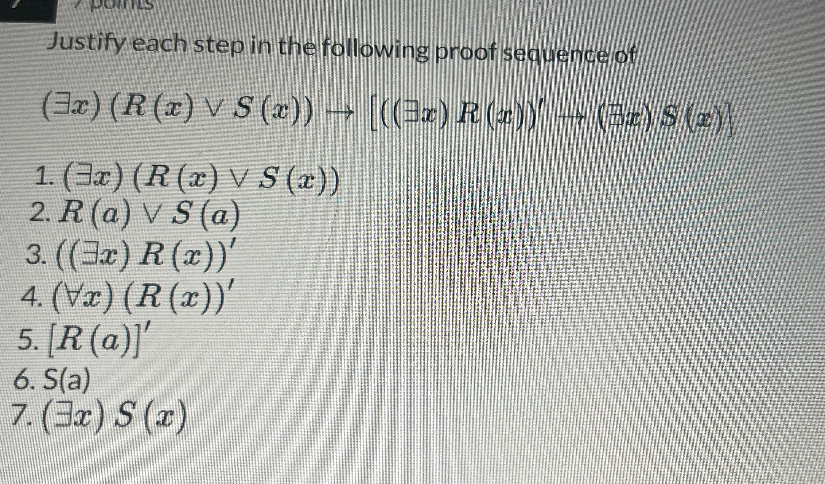 Solved Justify each step in the following proof sequence | Chegg.com