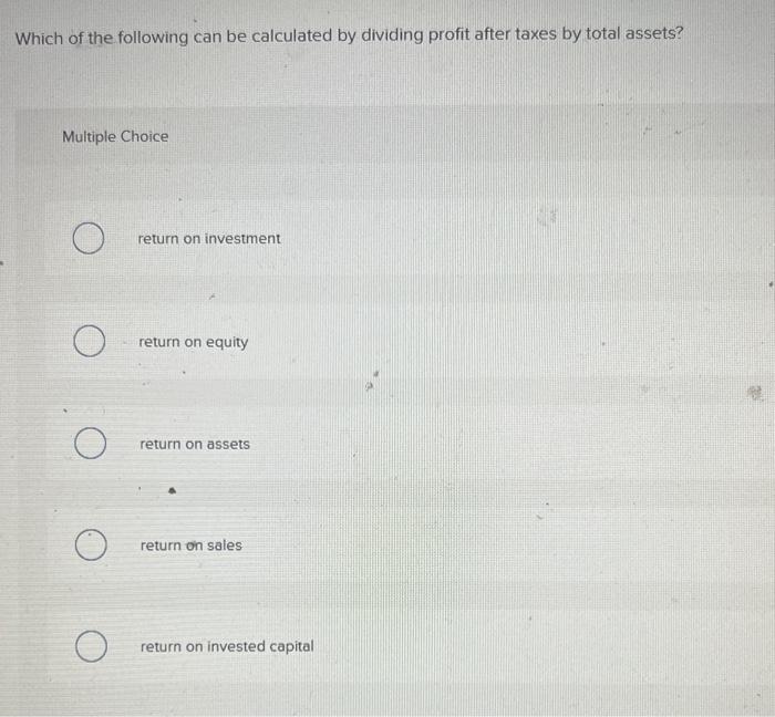 Solved Which of the following can be calculated by dividing | Chegg.com
