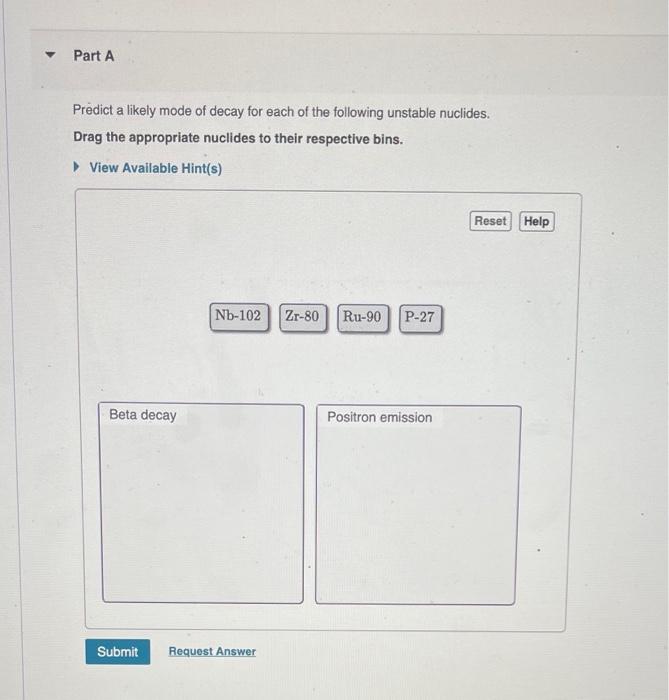 Solved Predict a likely mode of decay for each of the | Chegg.com