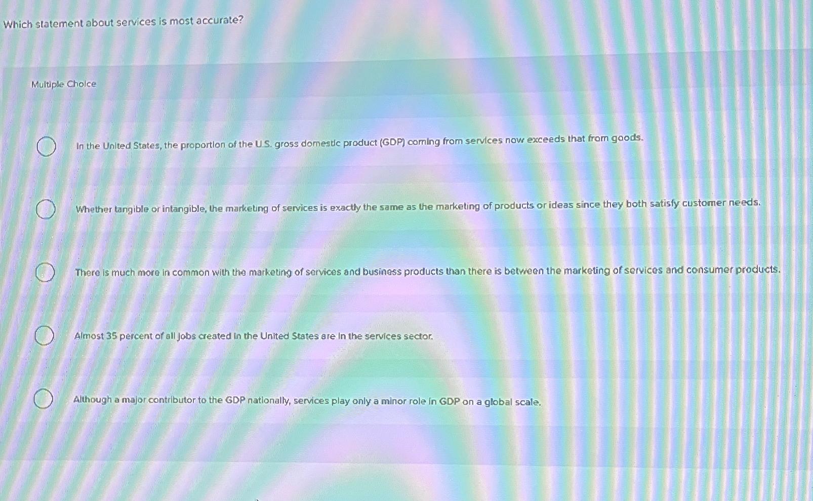 Solved Which statement about services is most | Chegg.com