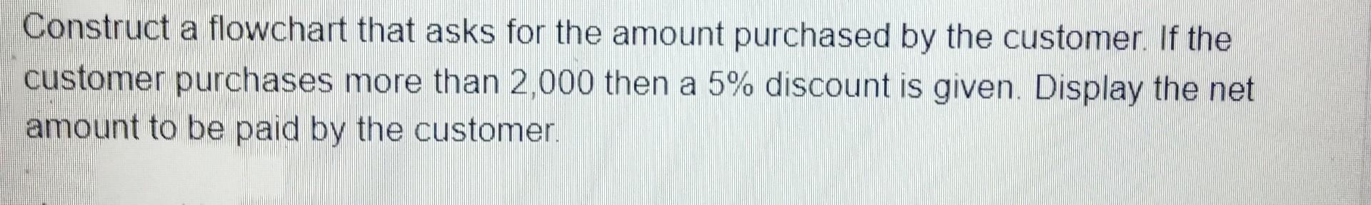 Solved Construct a flowchart that asks for the amount | Chegg.com