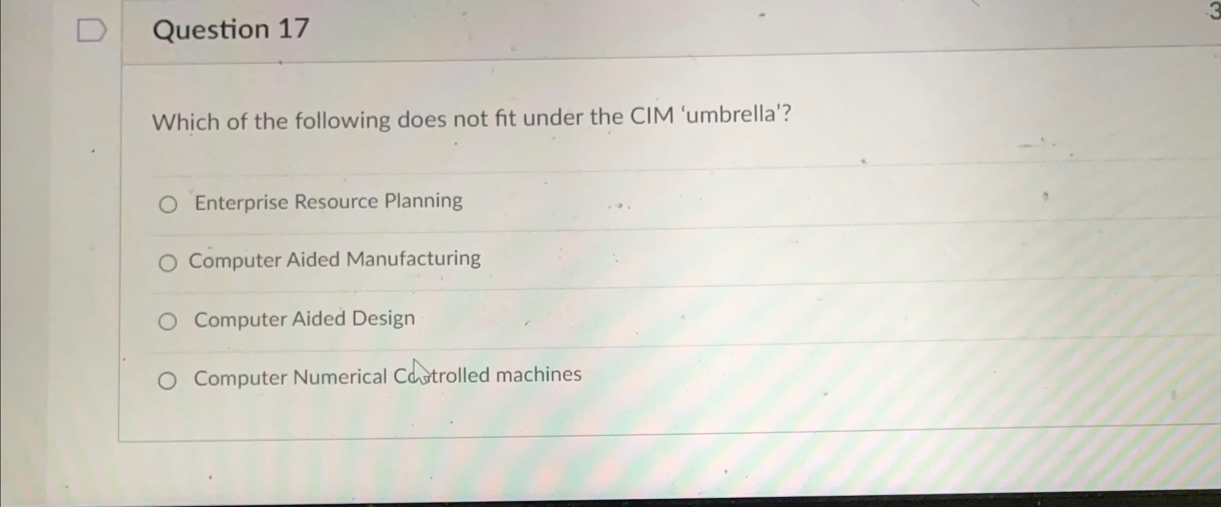 Solved Question 17Which of the following does not fit under | Chegg.com