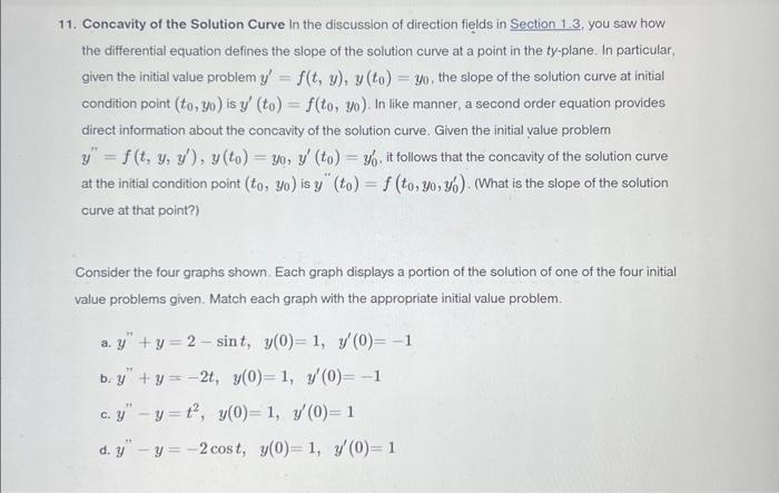 Solved 1. Concavity of the Solution Curve In the discussion | Chegg.com