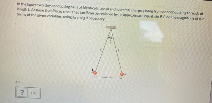 Solved In the figure two tiny conducting balls of identical | Chegg.com