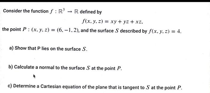 Solved Consider the function f:R3→R defined by | Chegg.com