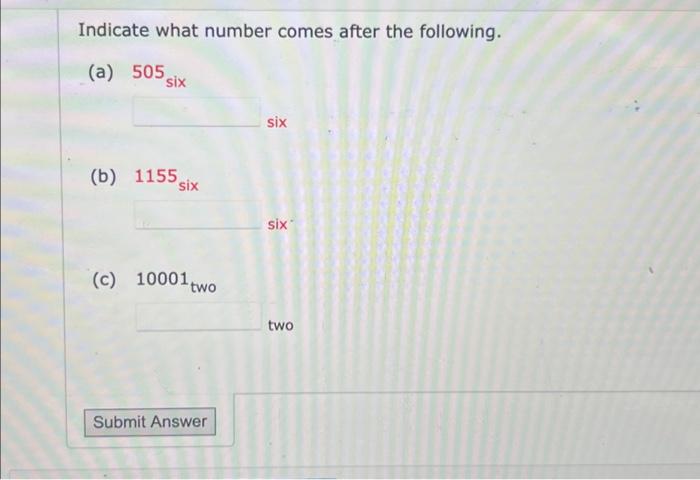 Solved Indicate what number comes after the following. (a) | Chegg.com