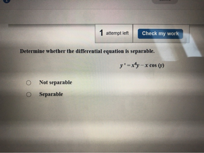 Solved 1 attempt left Check my work Determine whether the | Chegg.com