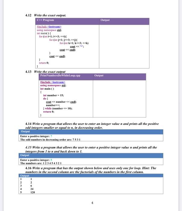 Solved REPETITION STATEMENTS 4.1 Which of the following is a | Chegg.com