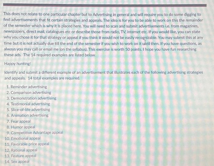 Solved You need to find actual advertisements on this | Chegg.com
