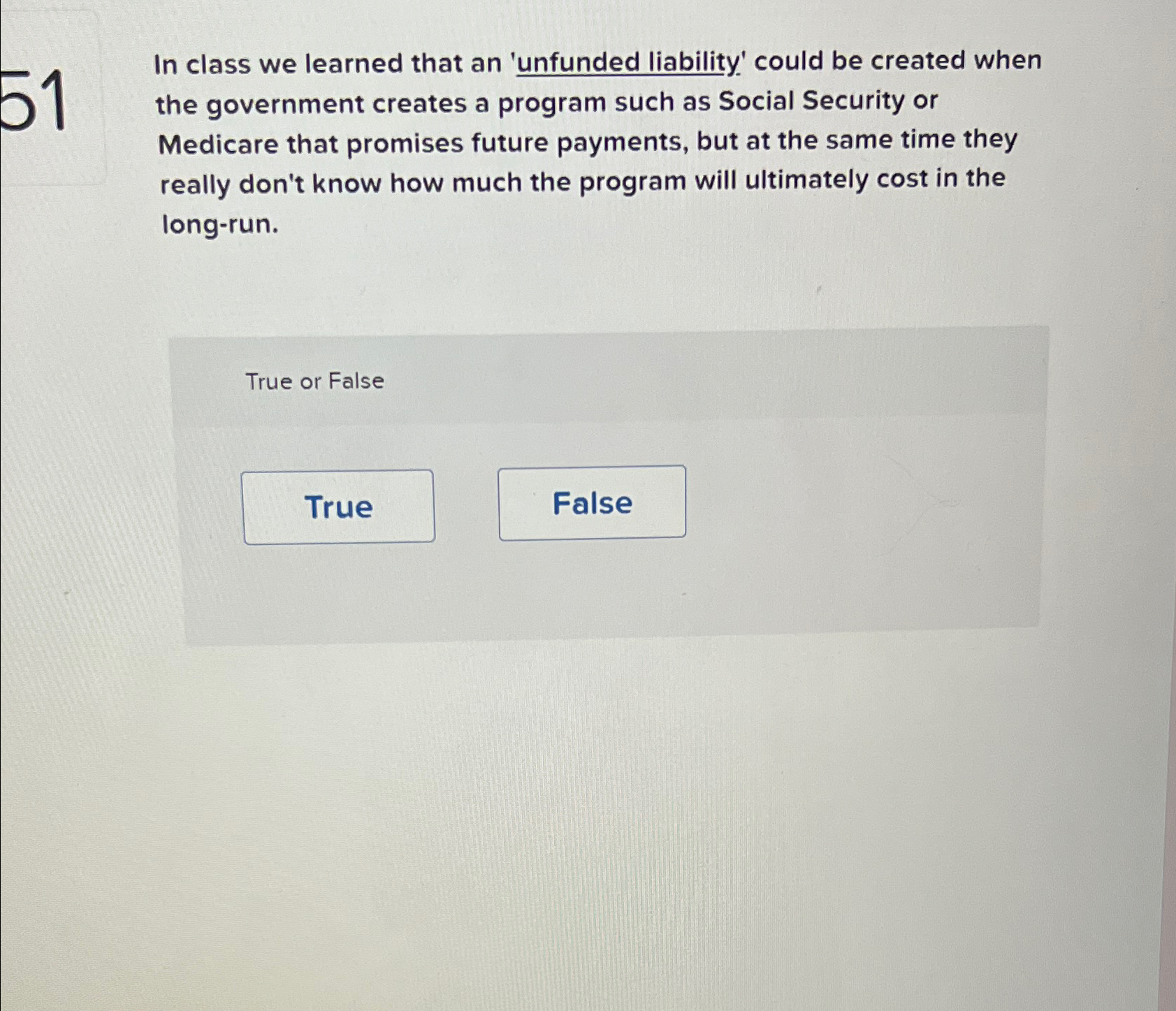 Solved In class we learned that an 'unfunded liability' | Chegg.com