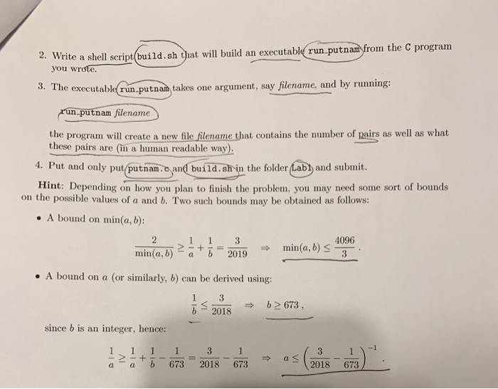 Problem The purpose is to solve a 2018 Putnam | Chegg.com