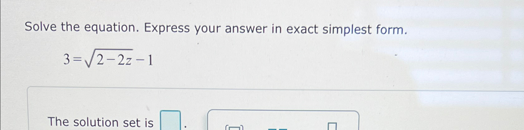 Solved Solve the equation. Express your answer in exact | Chegg.com