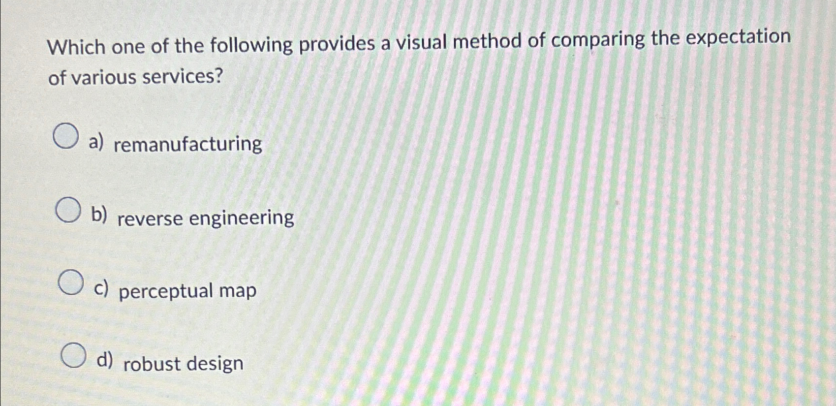 Solved Which one of the following provides a visual method | Chegg.com