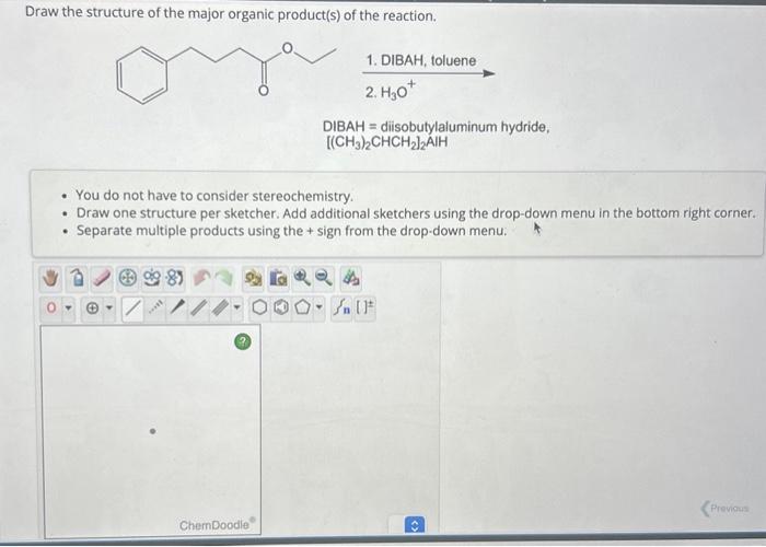 Solved Draw the structure of the major organic product(s) of | Chegg.com