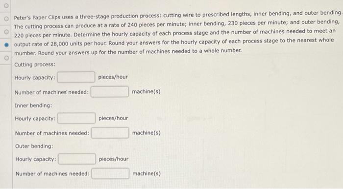 Solved Peter's Paper Clips uses a three-stage production | Chegg.com