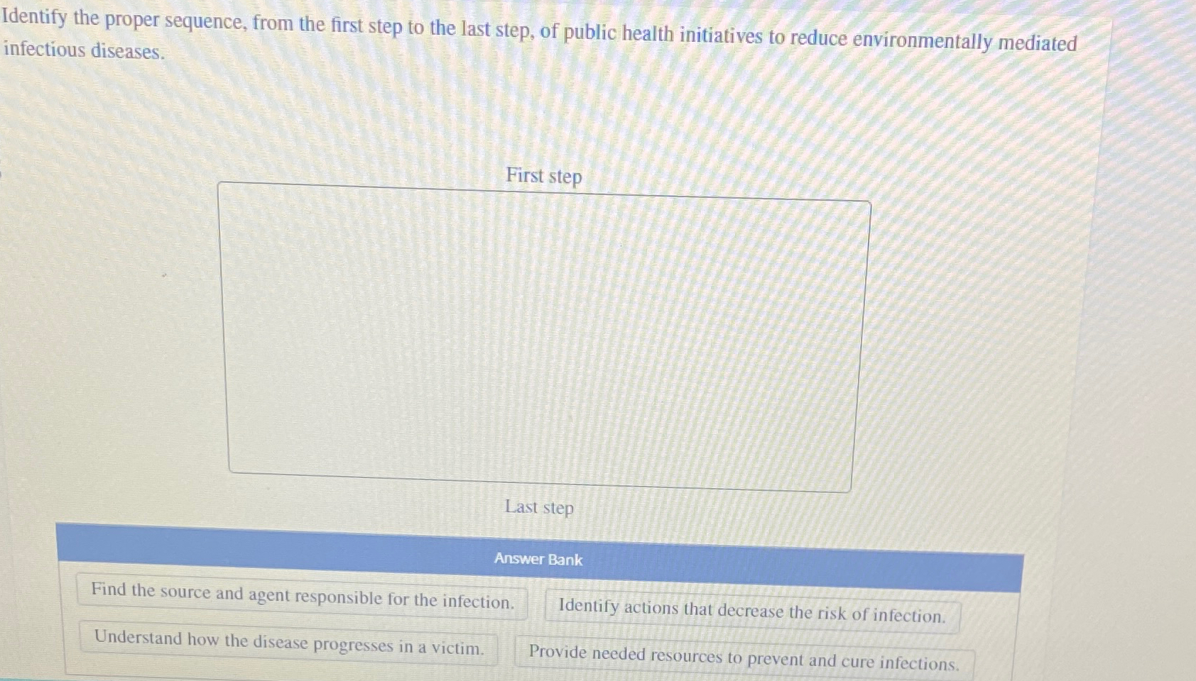 Solved Identify the proper sequence, from the first step to | Chegg.com