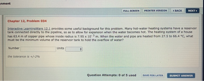 Solved inment FULL SCREEN PRINTER VERSION BACK NEXT Chapter | Chegg.com