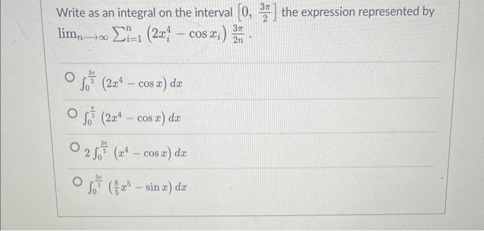 Solved Write as an integral on the interval [0,23π] the | Chegg.com