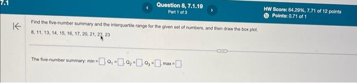 Solved Find the five-number summary and the interquartile | Chegg.com