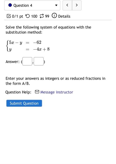 Solved Solve the following system of equations with the | Chegg.com