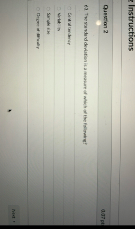 Solved InstructionsQuestion 20.07 ﻿pt63. ﻿The standard | Chegg.com