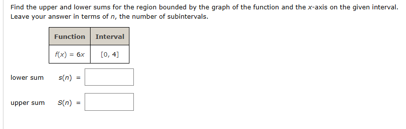 Solved Find the upper and lower sums for the region bounded | Chegg.com
