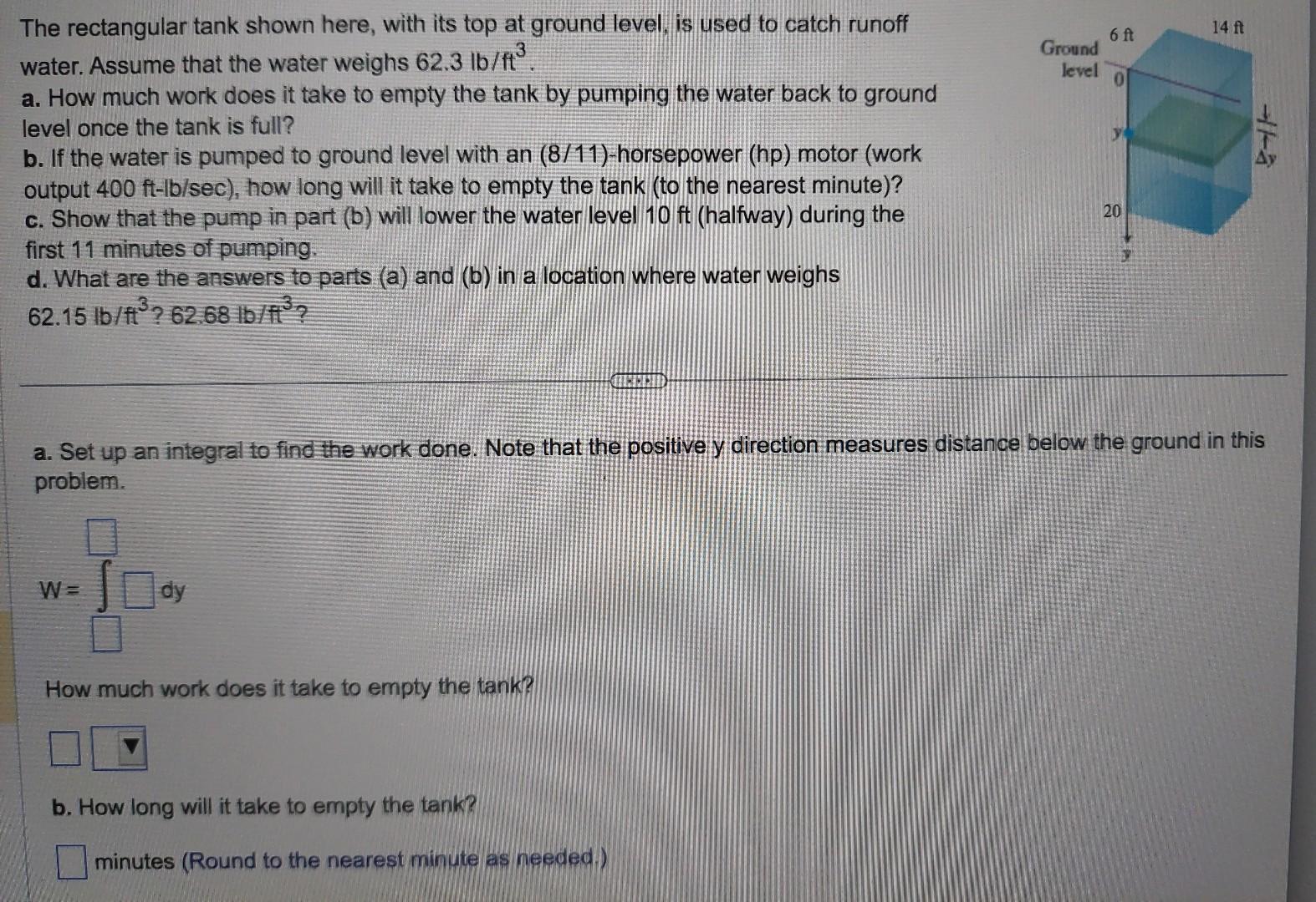 Solved The rectangular tank shown here, with its top at | Chegg.com