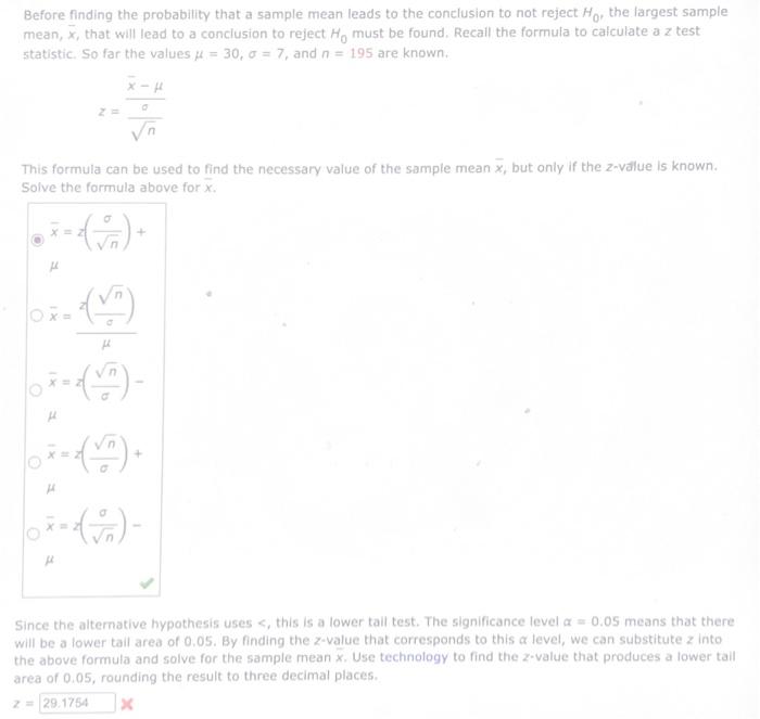 Solved Before finding the probability that a sample mean | Chegg.com
