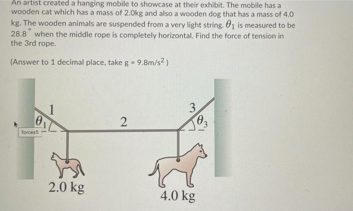 Solved An artist created a hanging mobile to showcase at | Chegg.com