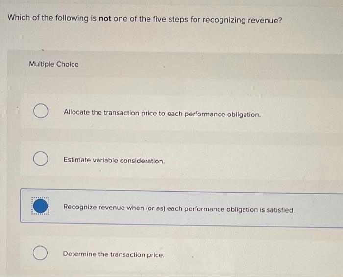 Solved Which of the following is not one of the five steps | Chegg.com