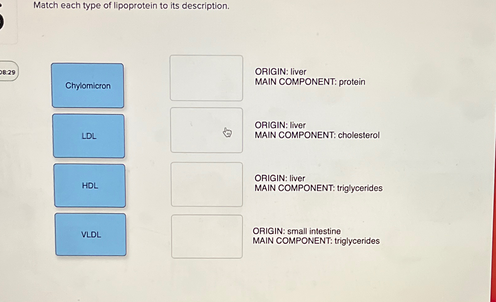 Solved Match each type of lipoprotein to its | Chegg.com